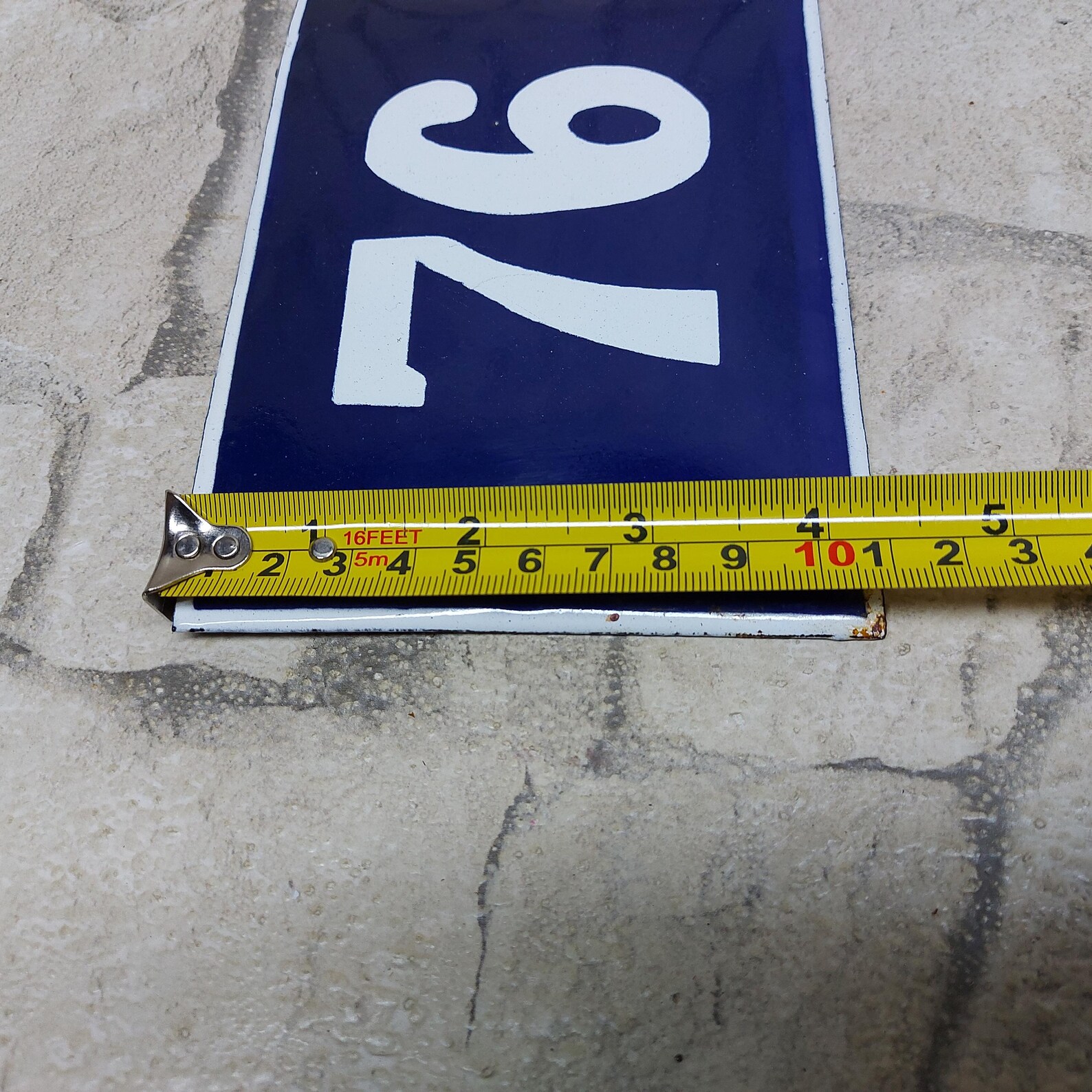 Vintage Enamel Street Sign Number 76 - European Door Plate - Etsy