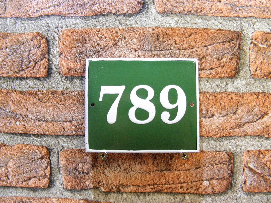 Address Sign for House, Door Number 789, Vintage Enamel House Number ...
