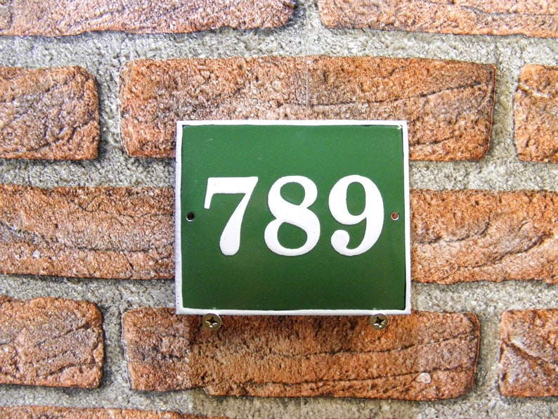 Address Sign for House Door Number 789 Vintage Enamel House - Etsy