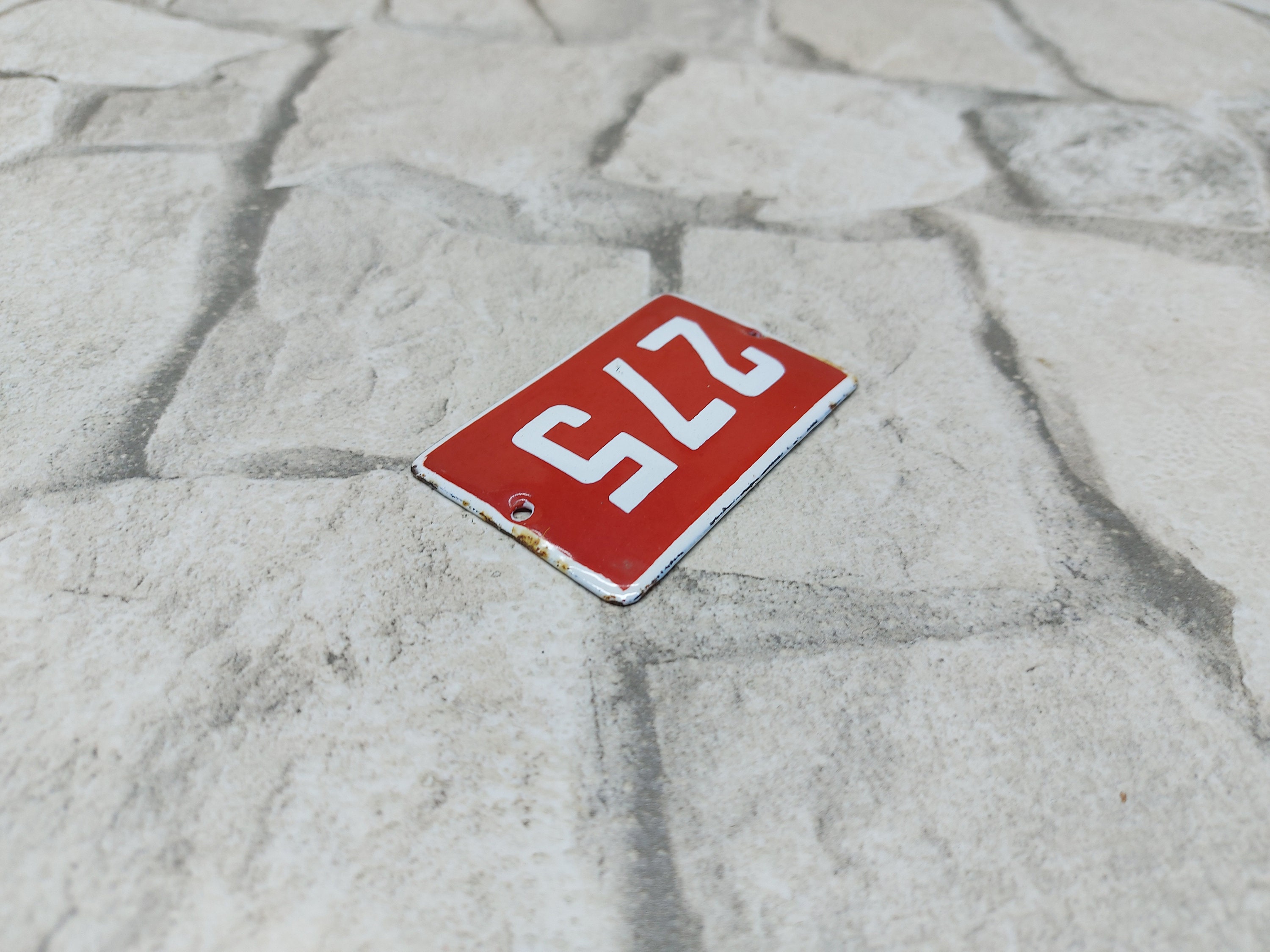 Vintage Enamel House Number 275: Red and White Metal Door Sign - Etsy