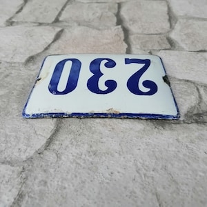 Porcelain House Number Sign: Vintage Enamel Door Plate 230 - Etsy