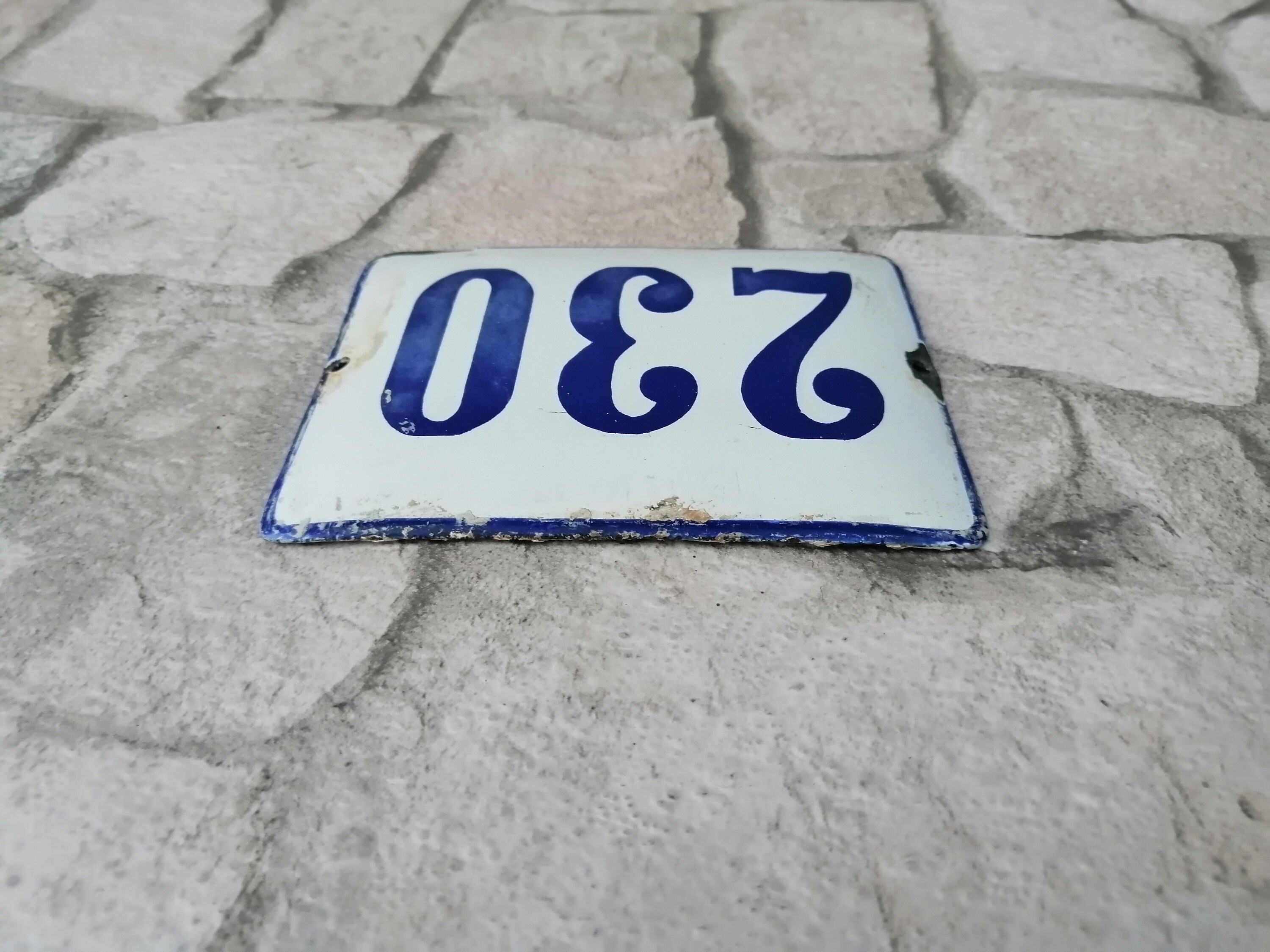 Door Sign Porcelain House Door Number 230 Address Number for - Etsy UK