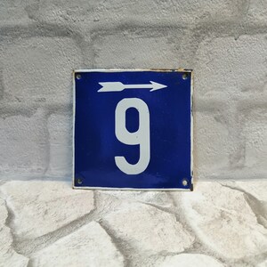 Address Sign for House, Door Number 6, Vintage Enamel House Number ...