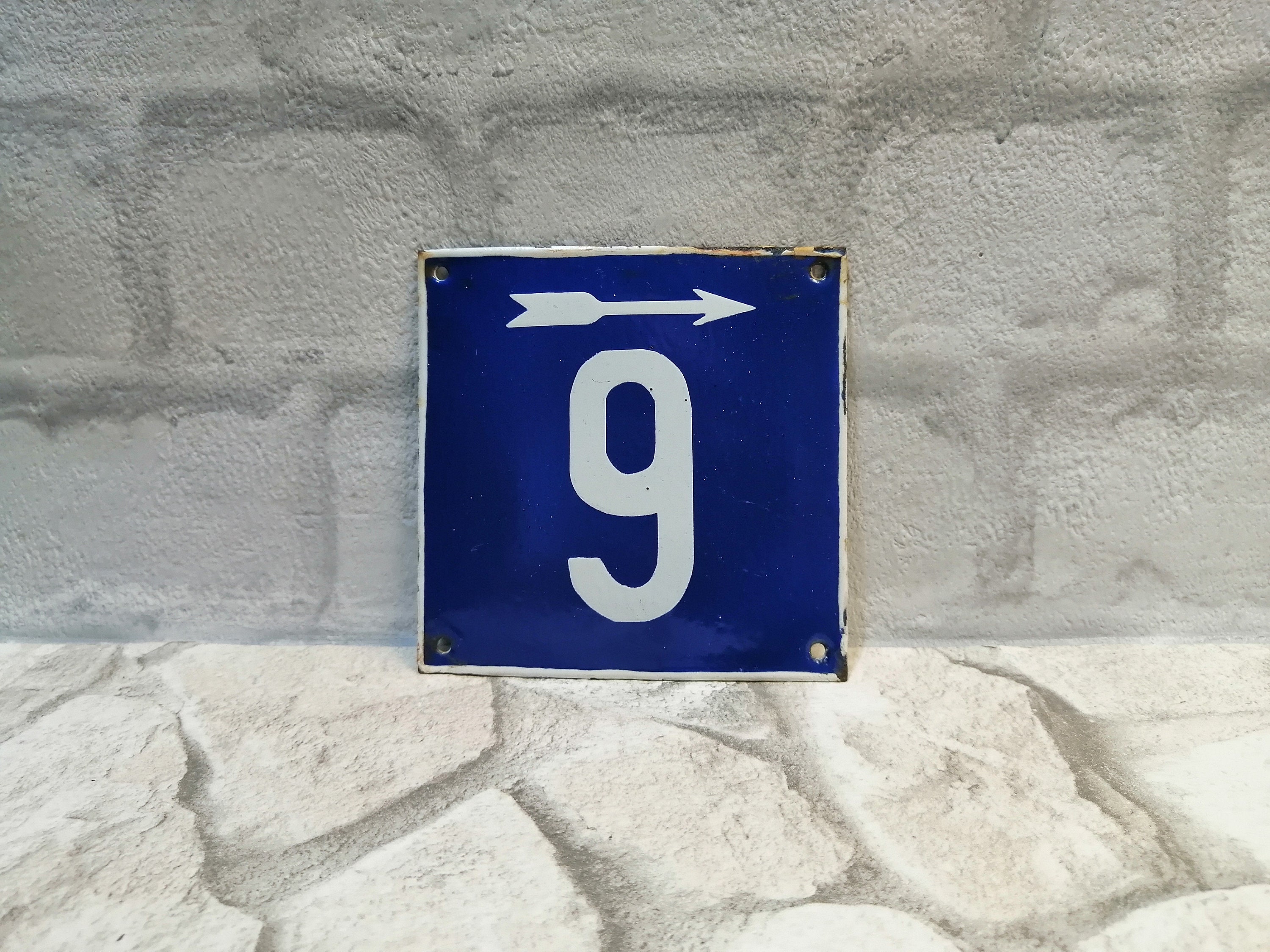 Address Sign for House Door Number 6 Vintage Enamel House - Etsy