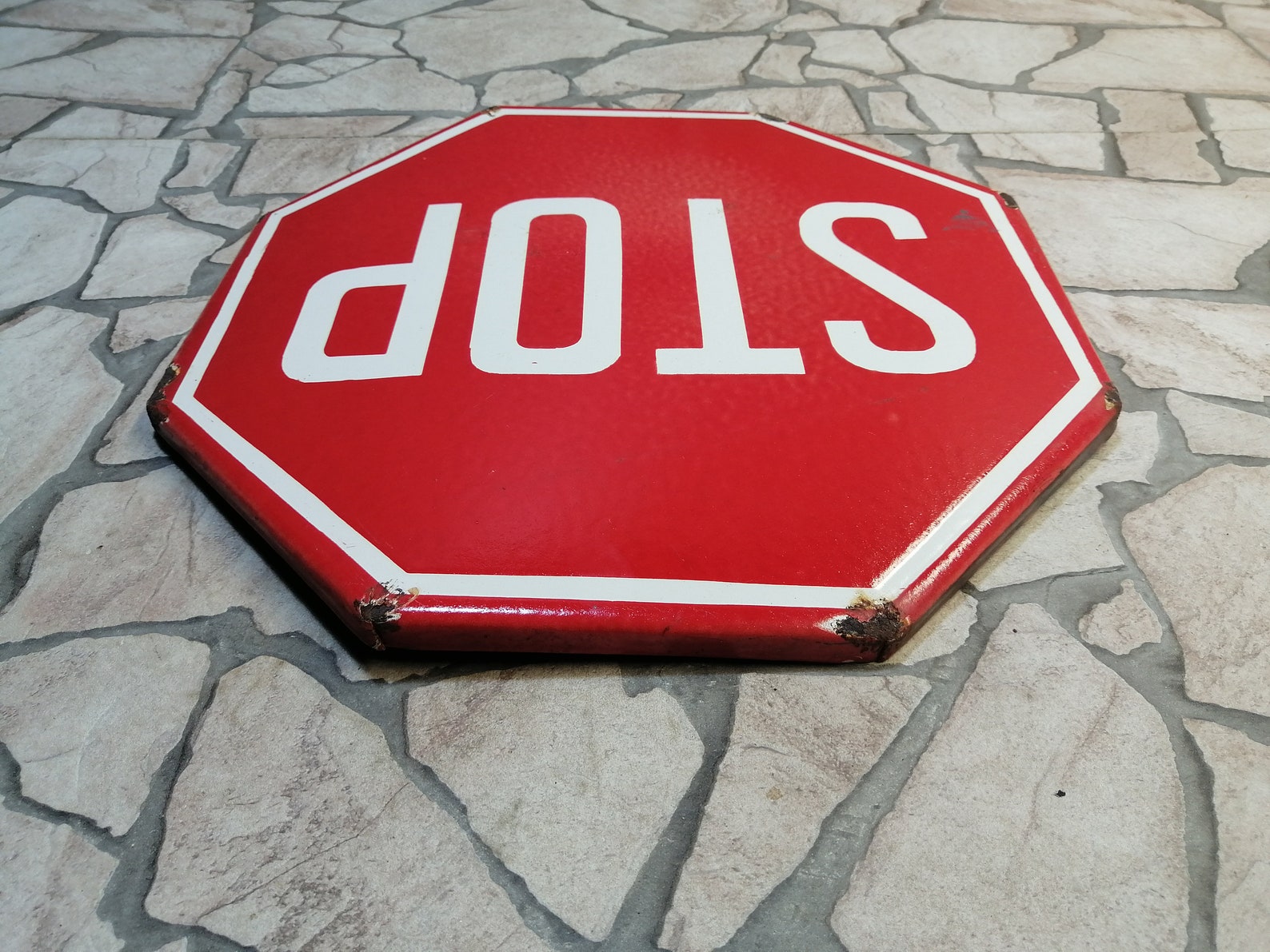 Vintage Enamel stop Sign Road Sign School - Etsy