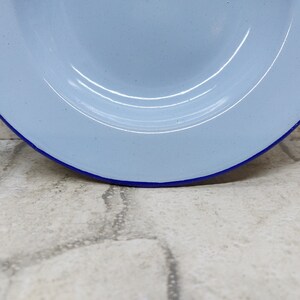 Vintage Enamelware Plate: Blue Rim Farmhouse Decor - Etsy