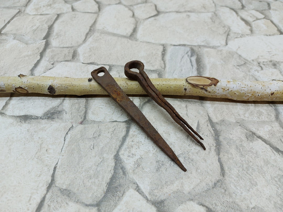 On Sale 2 Metal Latch Hooks Rings Wrought Iron Shapes Rusty Metal ...