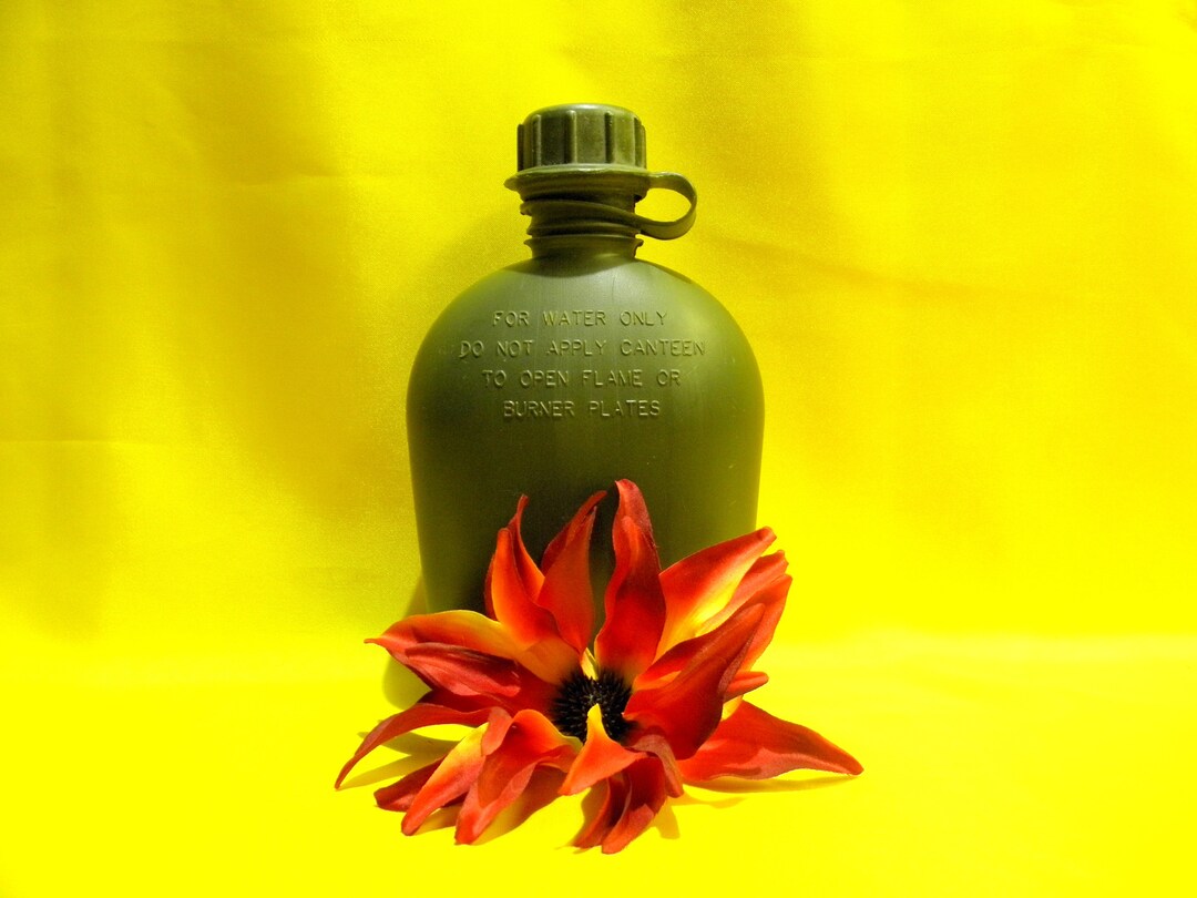 Vintage Army Green Plastic Canteen: R&D Collectible Water Bottle - Etsy
