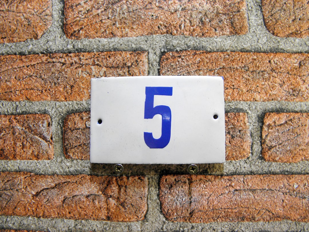 Door Plate Number, Enamel Door Sign 5, Vintage Door Plaque, Address ...