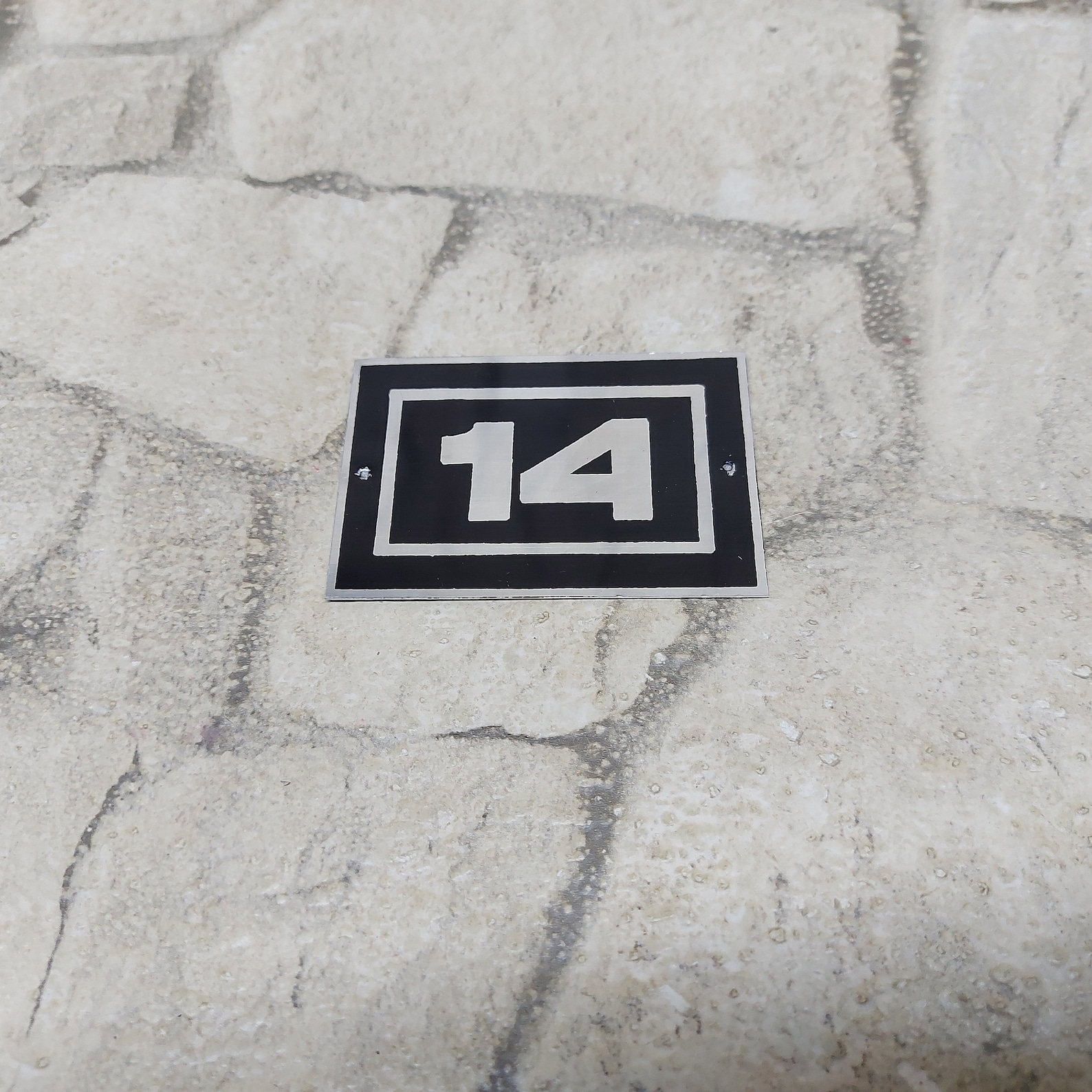 Vintage Aluminum Door Number 14 Sign: European Apartment Plaque - Etsy