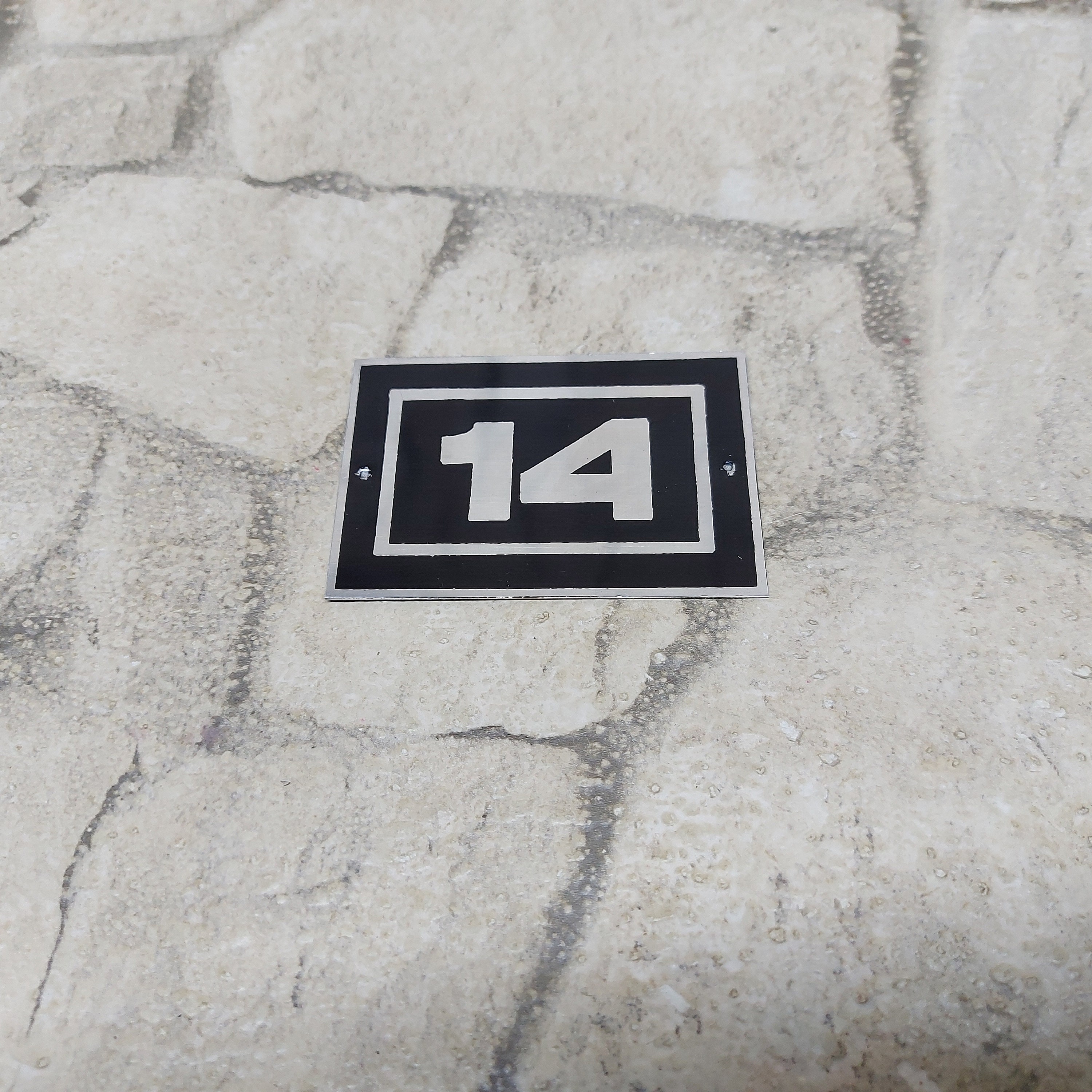 Vintage Aluminum Door Number 14 Sign: European Apartment Plaque - Etsy
