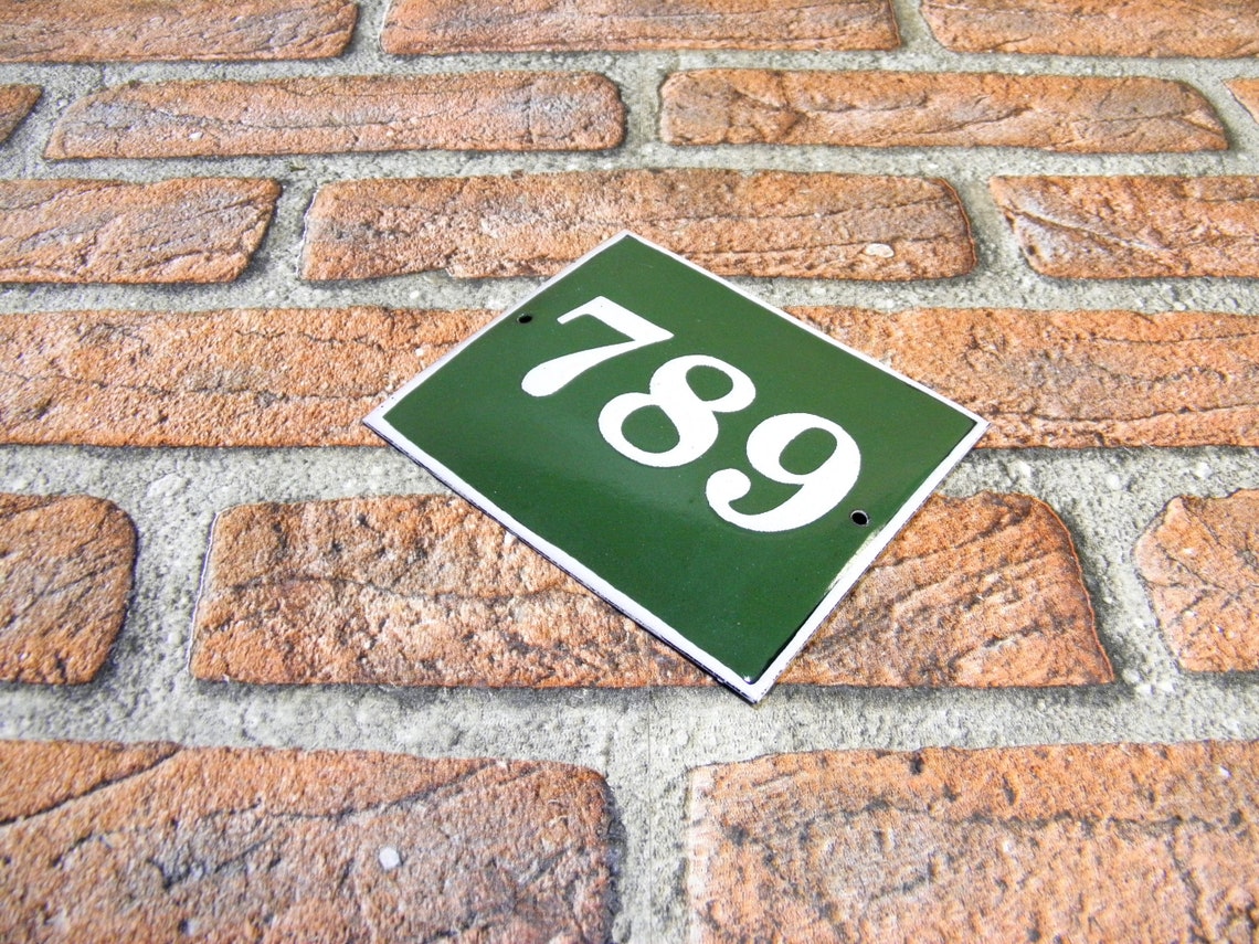 Address Sign for House Door Number 789 Vintage Enamel House | Etsy