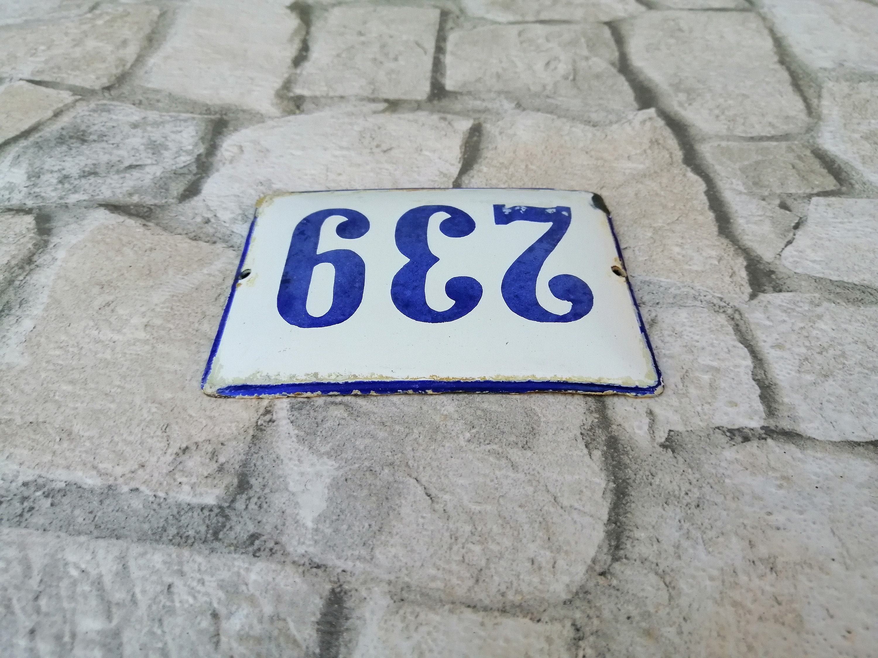 Door Number 239 Vintage Metal Address Sign Enamel Sign House - Etsy UK