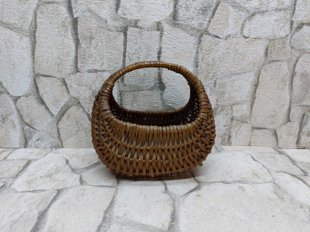 Vintage Wicker Basket, Old Wicker gondola Basket, Wicker Basket Purse ...