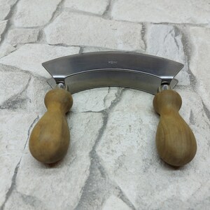 Vintage Double Blade Knife - INOX Mark, Two Blade Wood Handled Chopper ...
