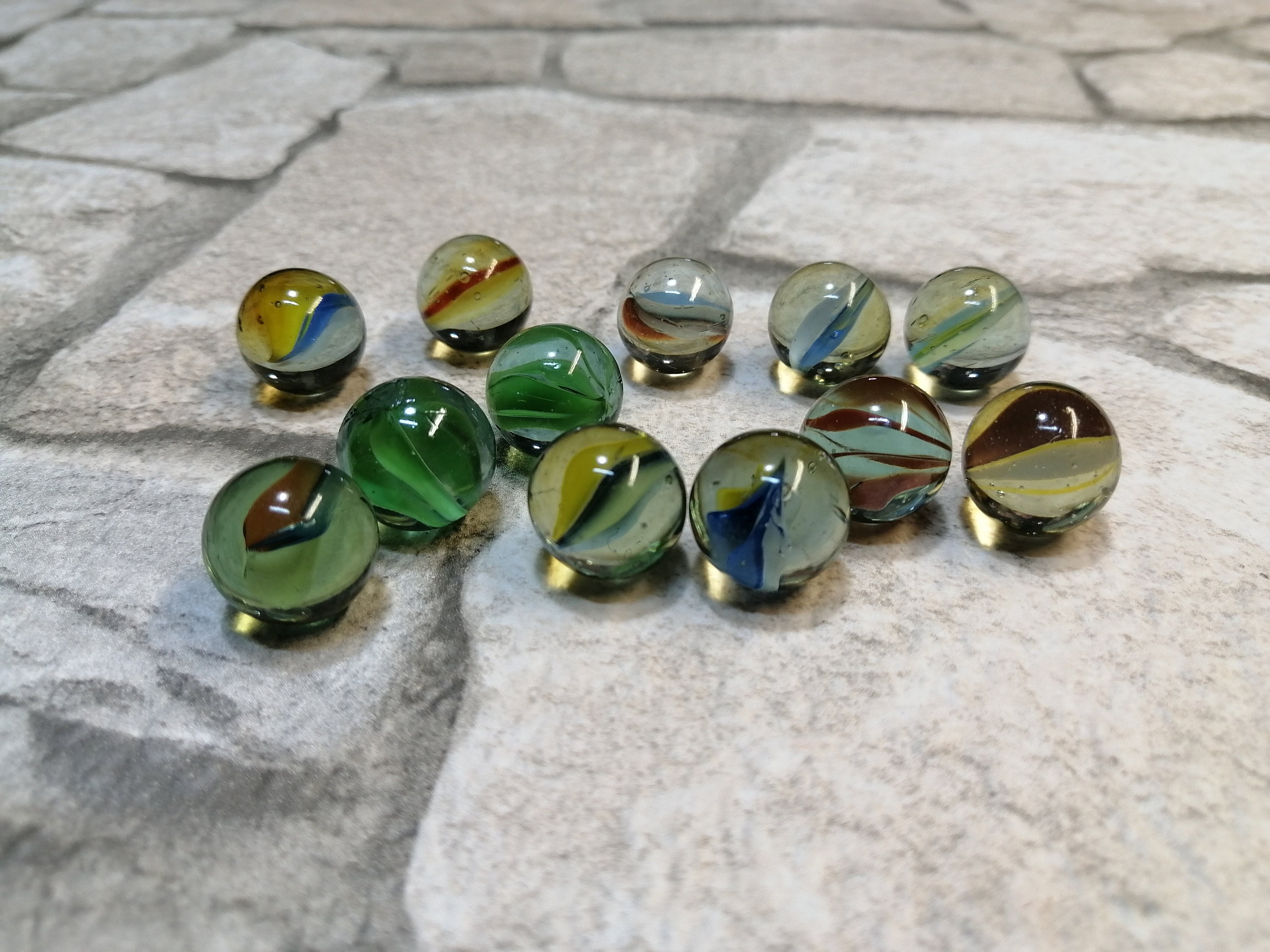 12 Pcs. Glass MARBLES Collectible Marbles Glass Balls Mixed - Etsy