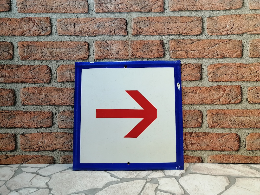 Vintage Porcelain Enamel Sign, Indicative Porcelain Enamel Sign for ...