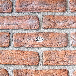 Vintage Sign 525, Small Oval Address Plaque, Room Number 525, White and ...