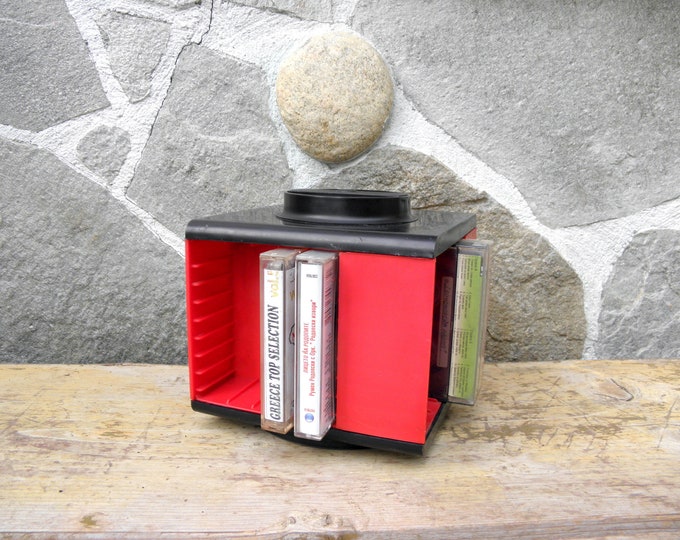 20/32 Rotating Cassette Holder Vintage Cassette Carousel Holds Tapes ...