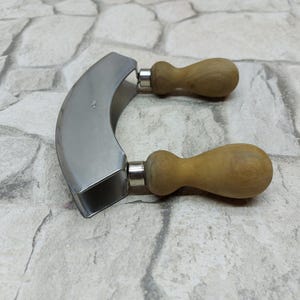 Vintage Double Blade Knife - INOX Mark, Two Blade Wood Handled Chopper ...