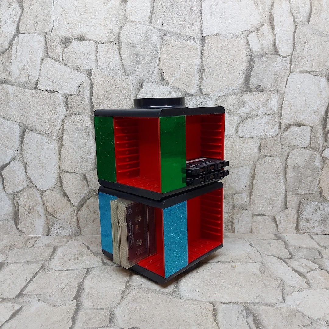 40/64 Double Rotating Cassette Holder Vintage Cassette Carousel Holds ...