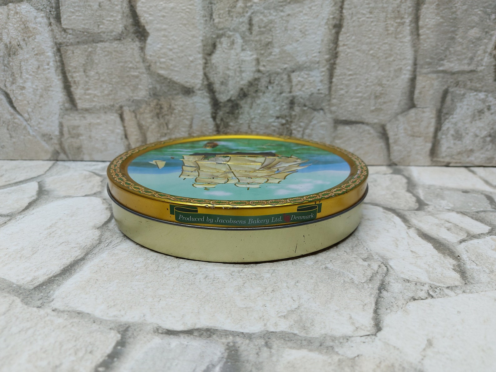 Vintage Tin Box Danish DENMARK METAL BOX Gorgeous Cookie Tin Jacobsens ...