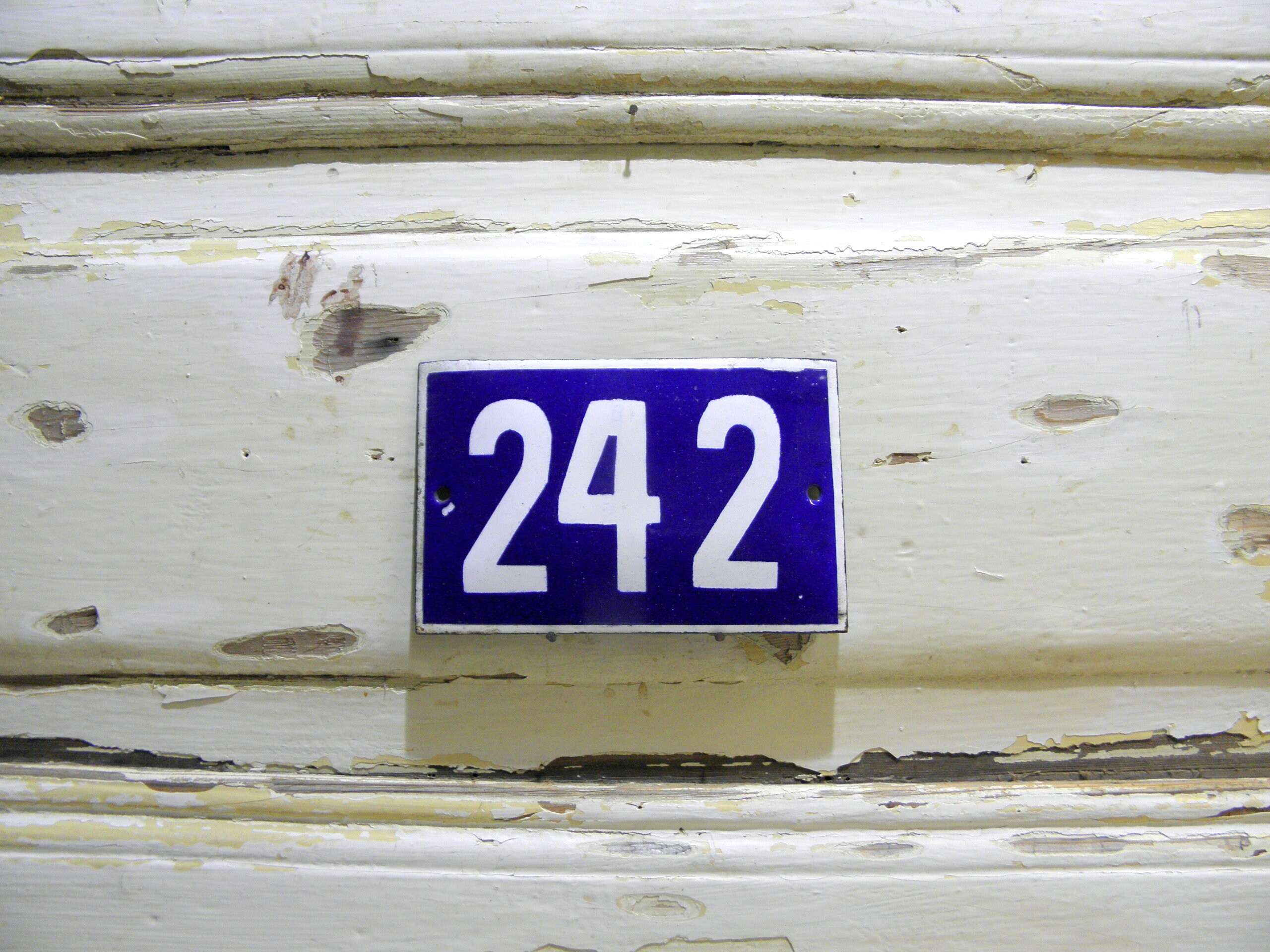 Door Sign Porcelain House Door Number 242 Address Number for | Etsy