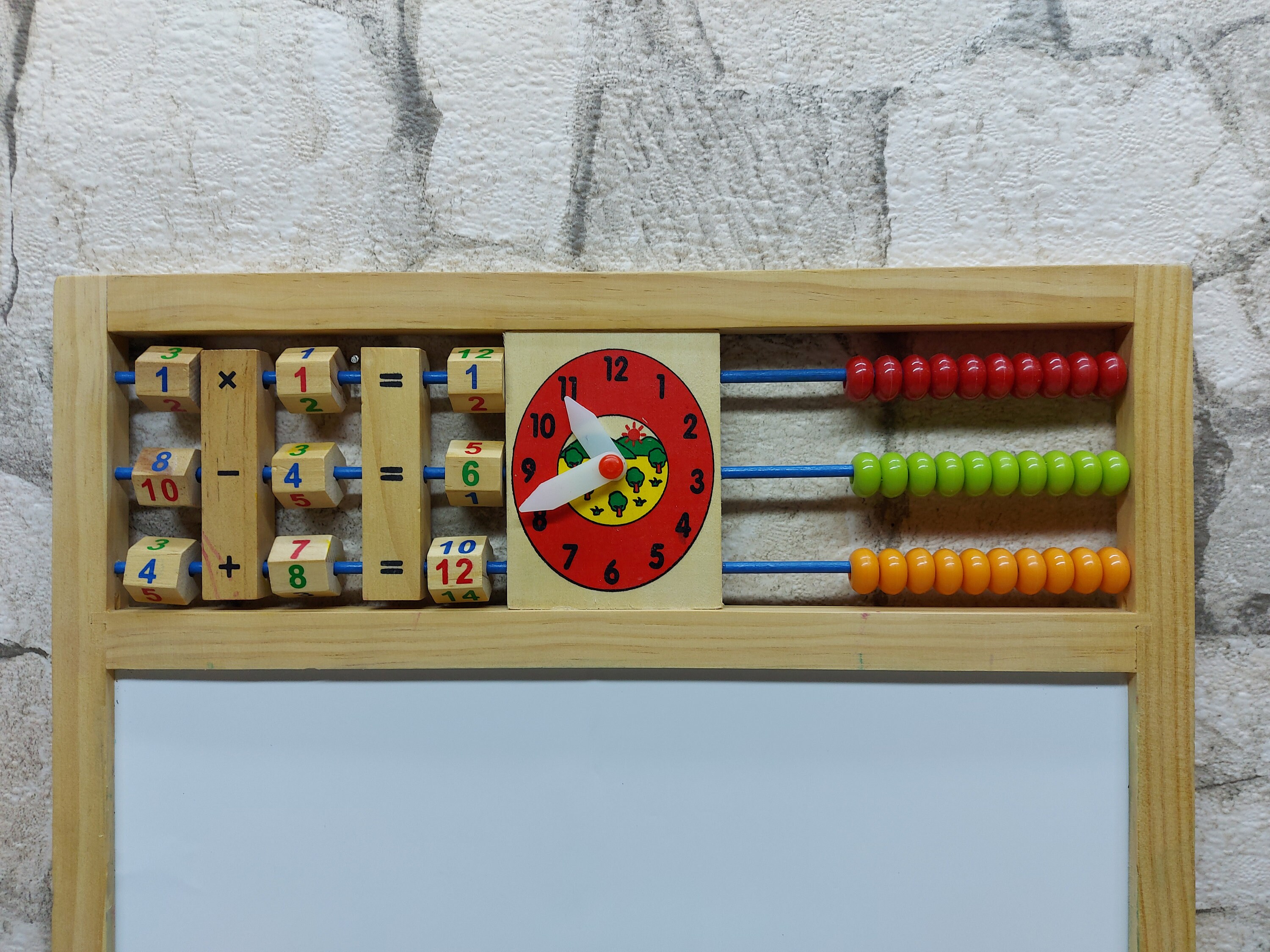 Vintage Wooden Abacus Learning Toy With Clock & Chalkboard - Etsy