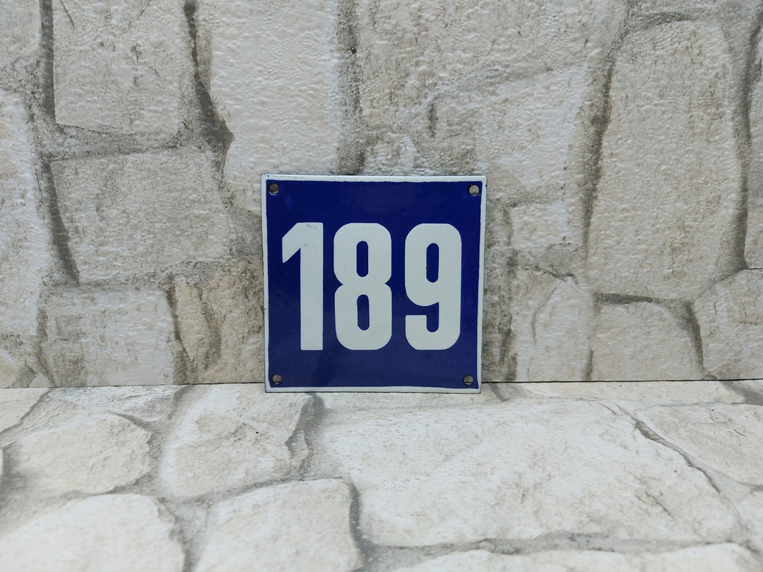 Vintage Enamel House Number 189: Outdoor Address Sign - Etsy