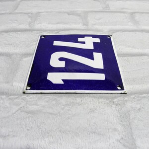Address Sign for House, Door Number 124, Vintage Enamel House Number ...