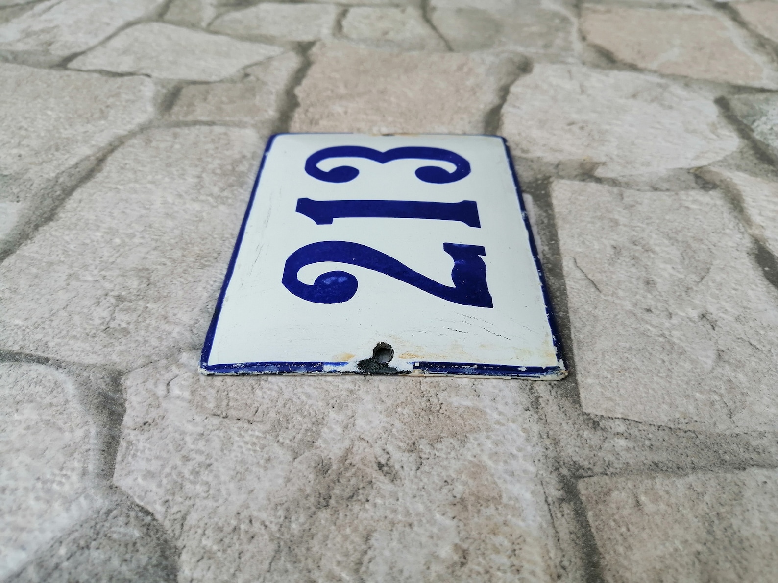 Door Sign Porcelain House Door Number 213 Address Number For | Etsy