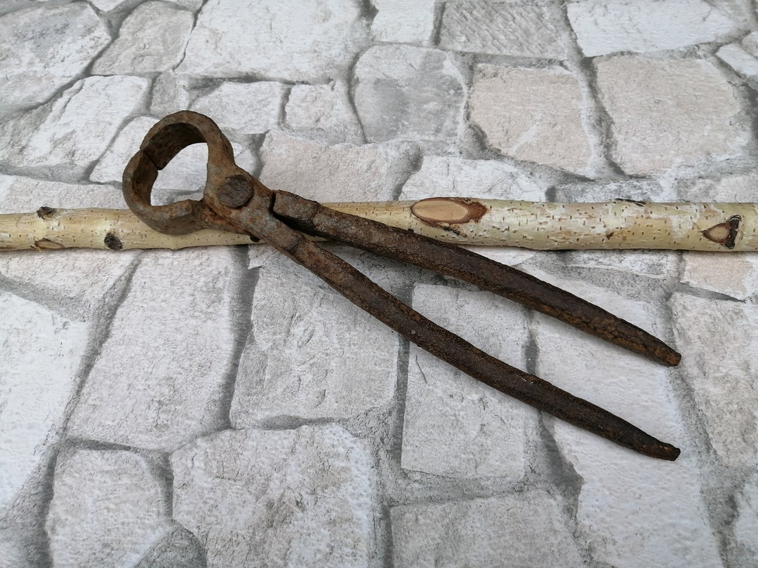 Antique Hand Forged Iron Pliers: Blacksmith Tool (11.8 In) - Etsy