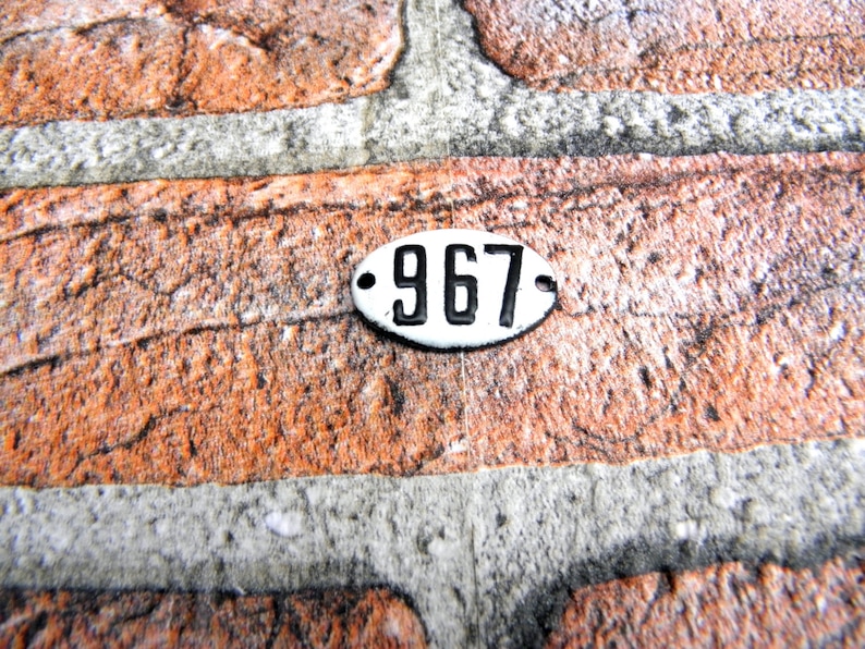 Vintage Sign 967 Small Oval Address Plaque Room Number 967 - Etsy