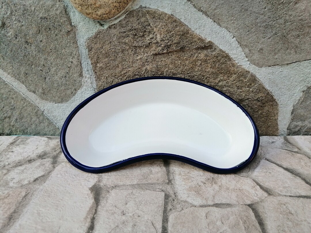 Enamel Basin Kidney Shaped, Vintage Medical Dish, Hospital Enamel Tray ...
