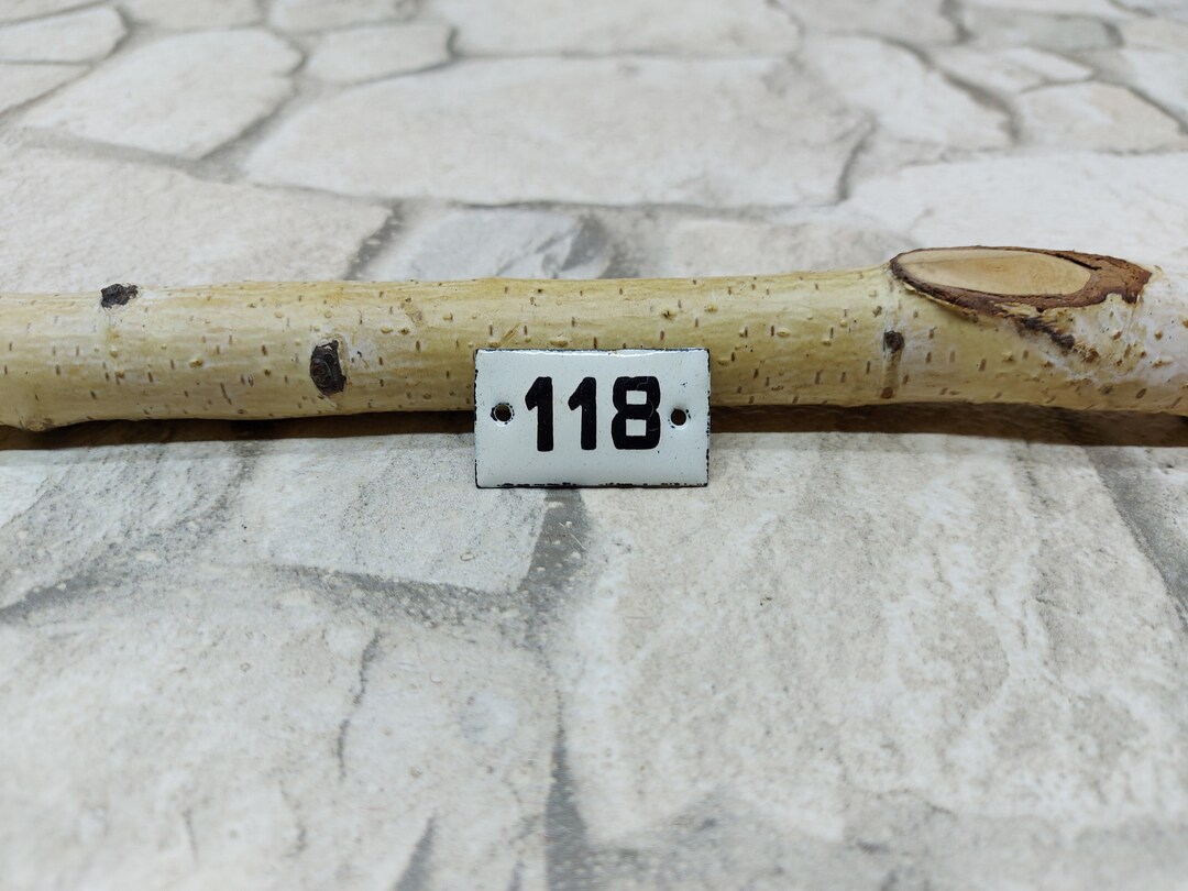 Vintage European Office Room Number, Hotel Room Number 118, Enamel ...