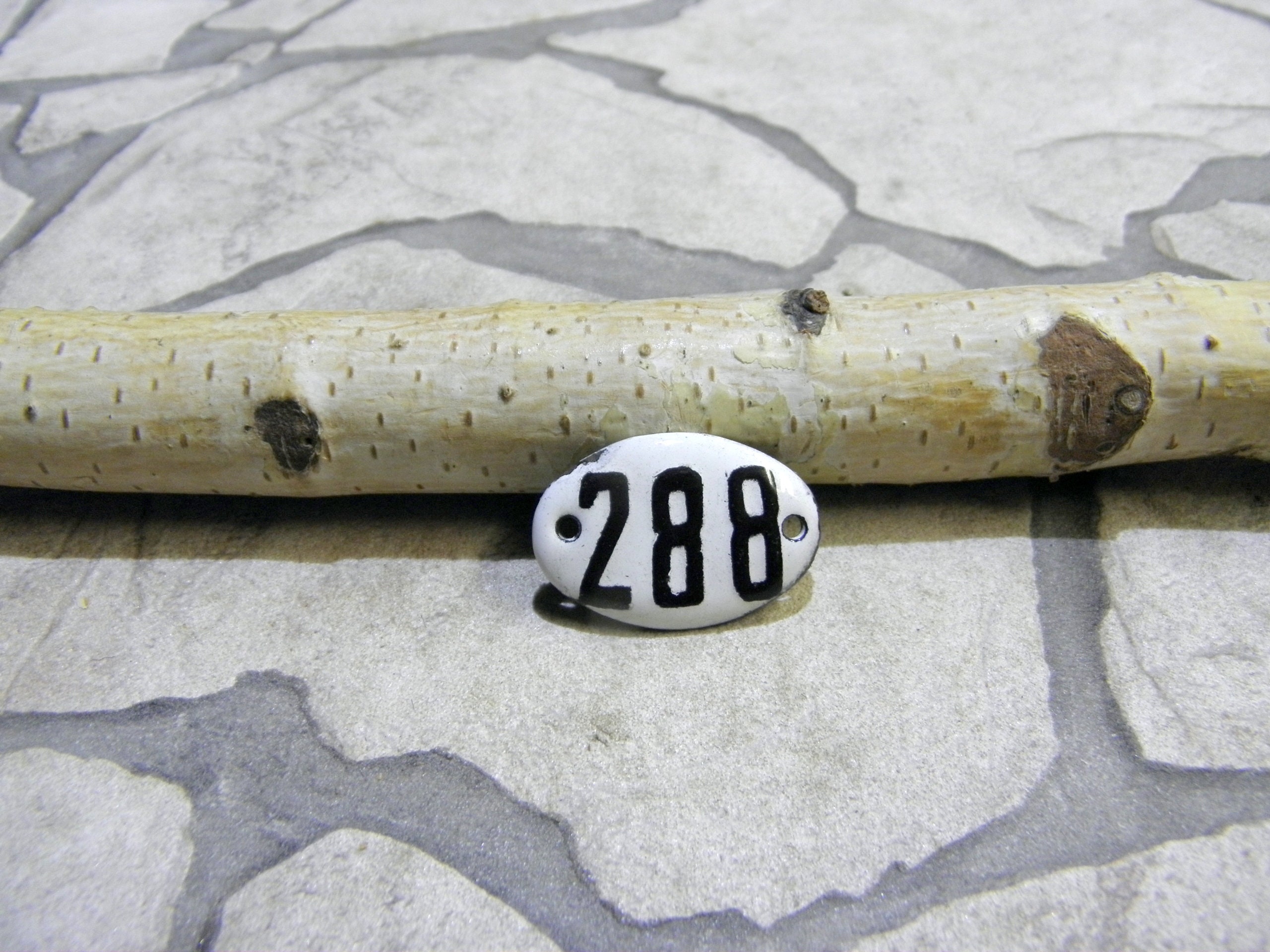 Vintage Sign 288 Small Oval Address Plaque Room Number 288 - Etsy