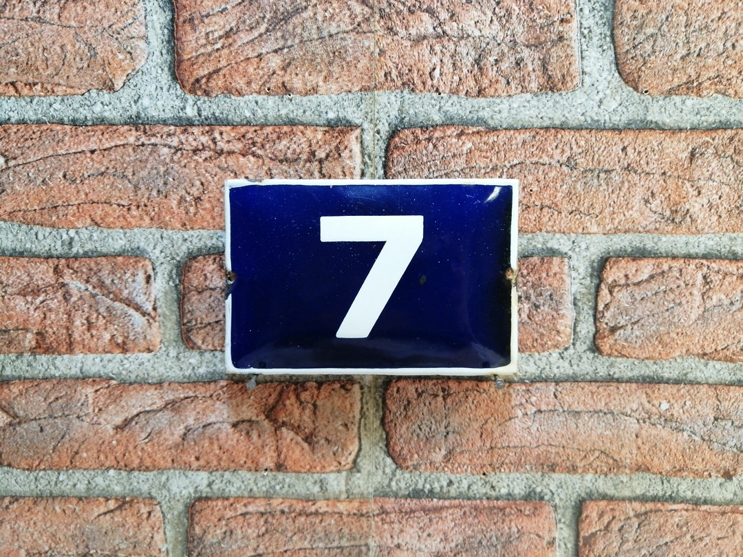 Door Sign, Porcelain House Door Number 7, Address Number for House ...