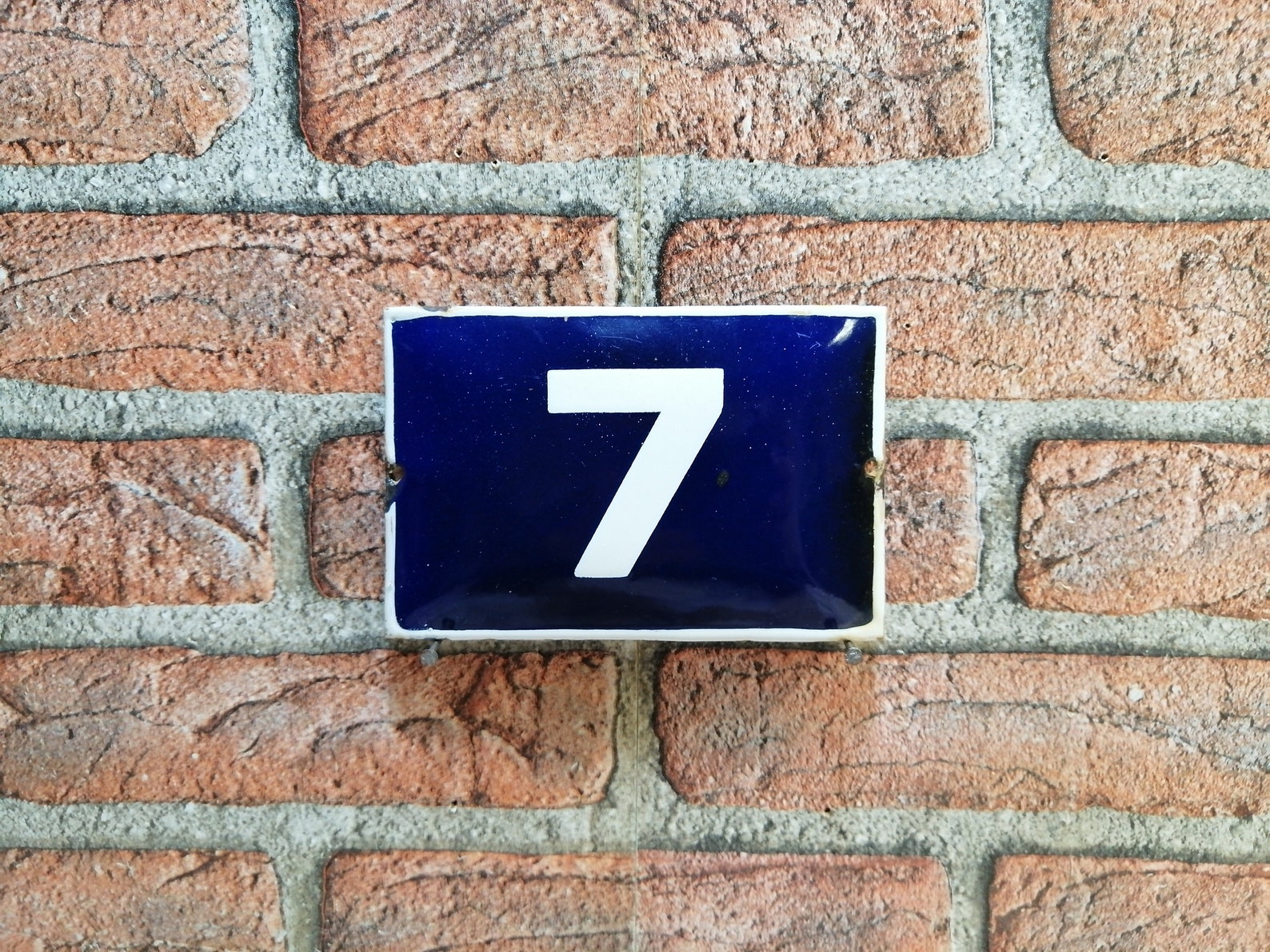 Door Sign Porcelain House Door Number 7 Address Number for - Etsy