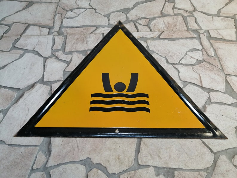 Rare Vintage Tin Enamel Porcelain Sign Warning Industrial - Etsy