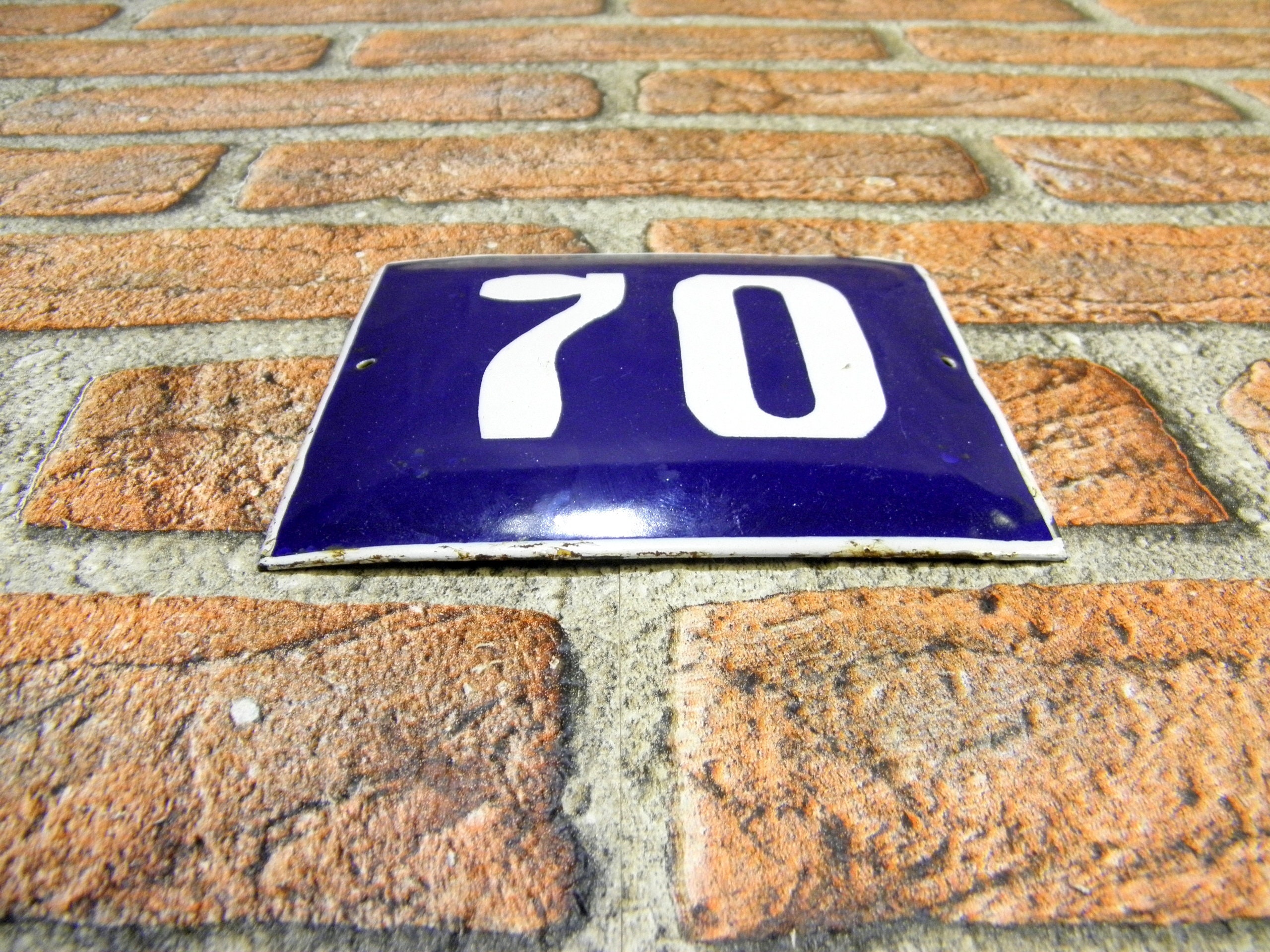 Vintage Enamel Number 70 Address Sign Metal Number House Door - Etsy