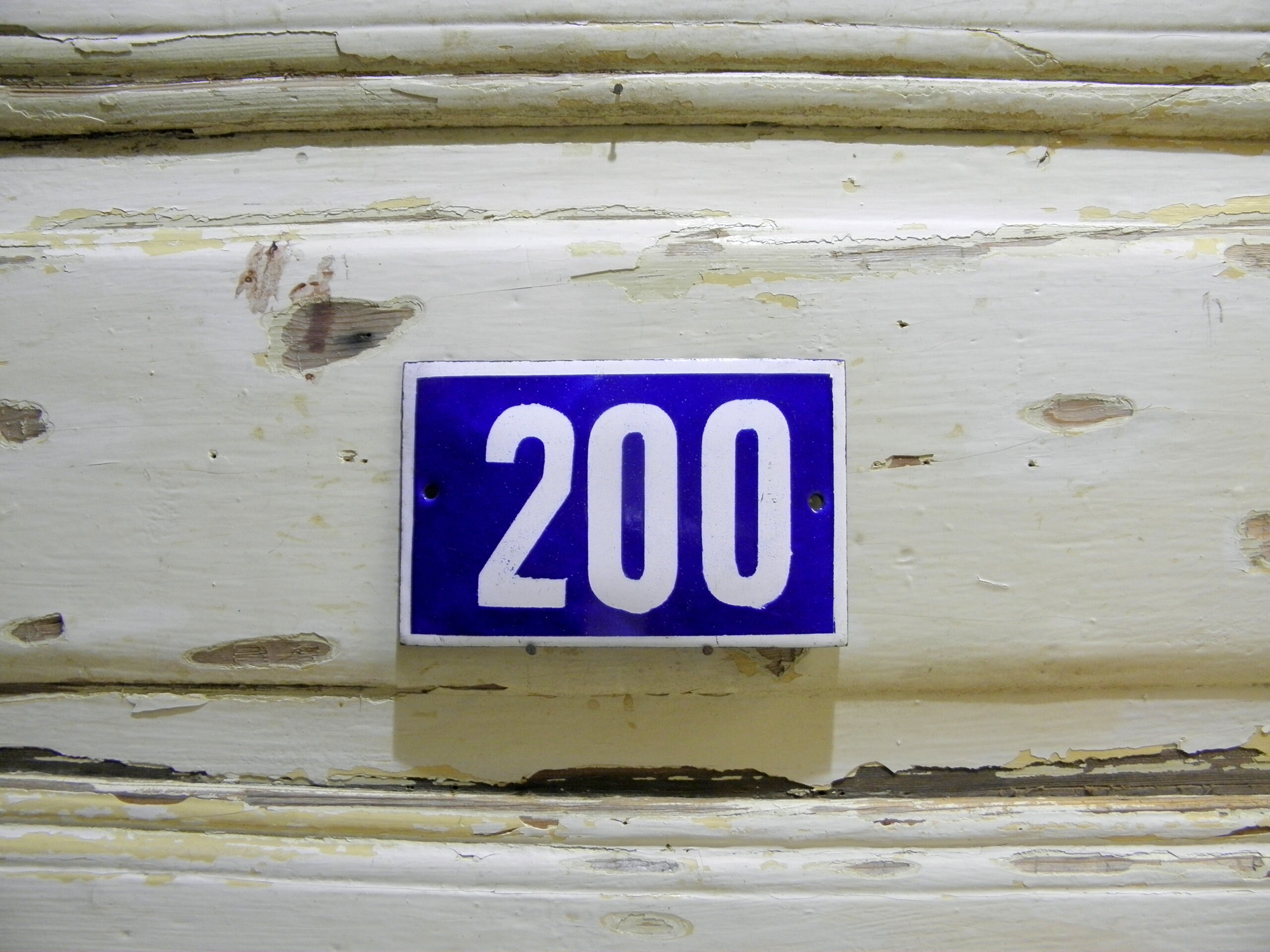 Door Sign Porcelain House Door Number 200 Address Number for - Etsy