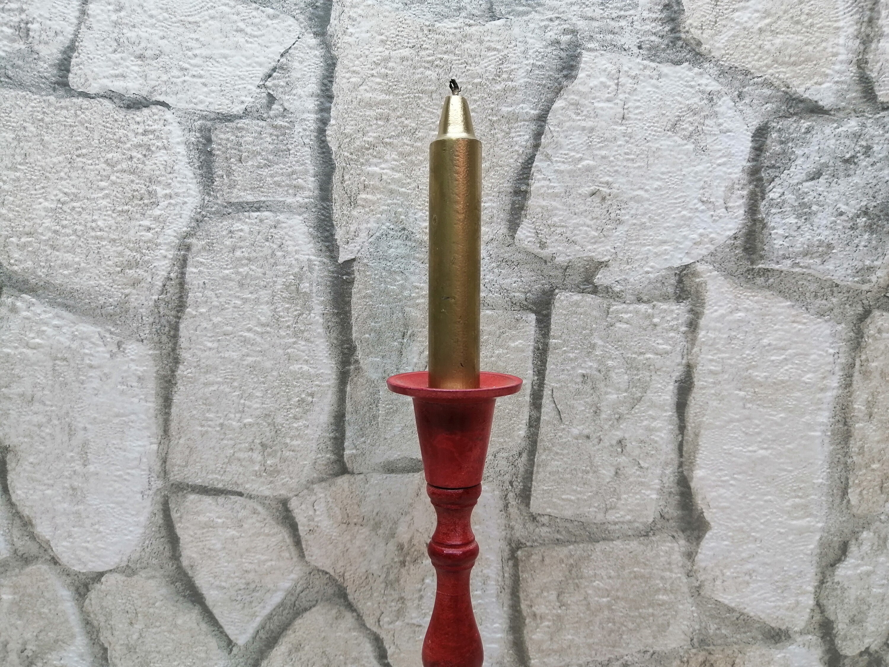 Desk Decor Aluminum Candlestick Red Metal Candle Holder | Etsy