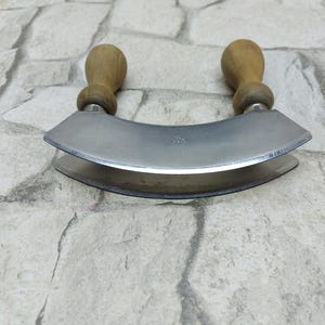 Vintage Double Blade Knife - INOX Mark, Two Blade Wood Handled Chopper ...