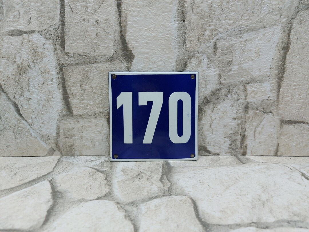 Address Sign for House, Door Number 170 Vintage Enamel House Number ...