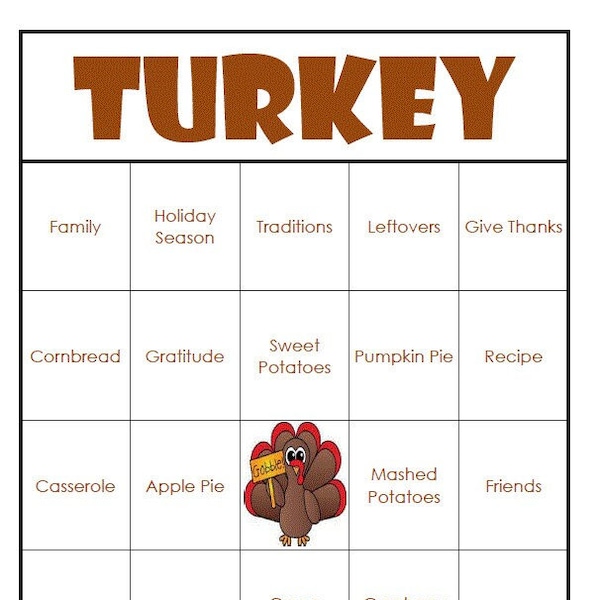 Thanksgiving Bingo - Etsy
