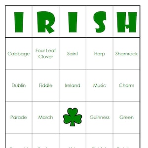 EASY PRINT St. Patrick's Day Bingo Cards (digital File) 40 Cards - Etsy
