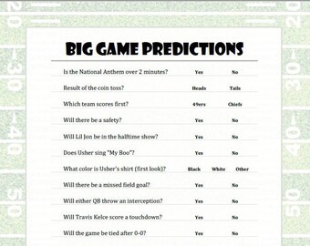 SUPER BIG GAME 2024 Bingo Instant Digital Download 15 Game Cards ...