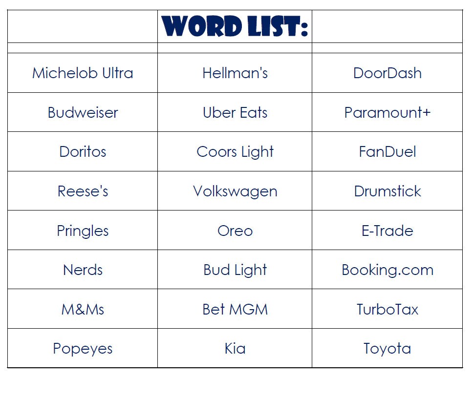 SUPER BIG GAME 2024 Bingo Bundle - Etsy