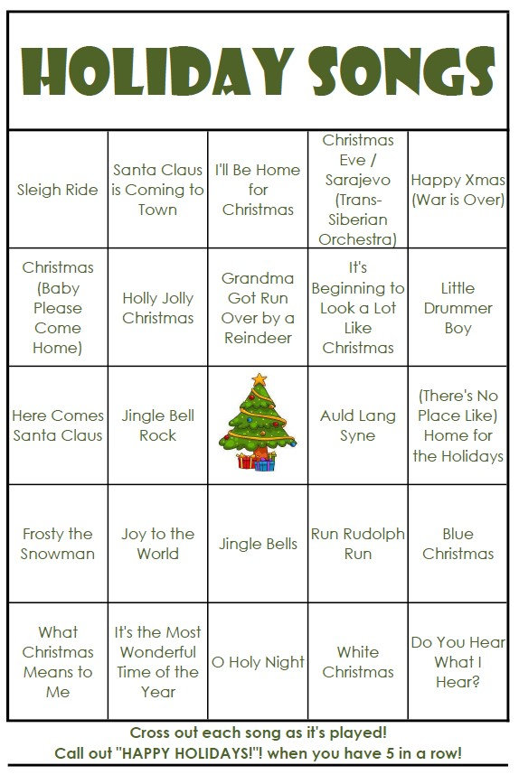 EASY PRINT Holiday Songs Bingo Cards (digital File) 80 Cards - Etsy
