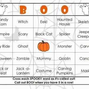 EASY PRINT Halloween Bingo Cards (digital File) 40 Cards - Etsy